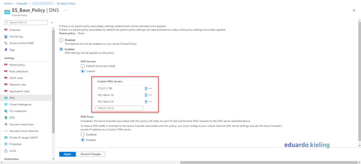 Azure Firewall: DNS, DNS proxy and FQDN filtering - eduardokieling.com